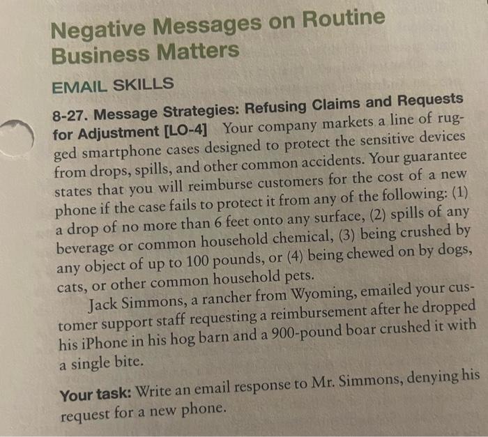 Solved Business Matters EMAIL SKILLS 8-27. Message | Chegg.com