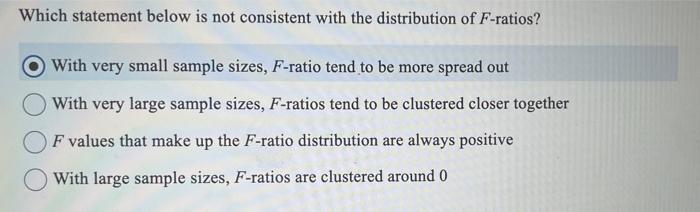 Solved Which statement below is not consistent with the | Chegg.com