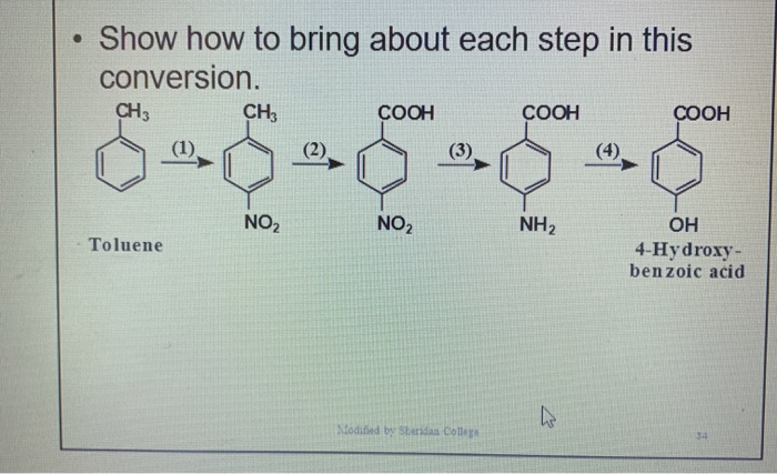 Solved • Show how to bring about each step in this | Chegg.com