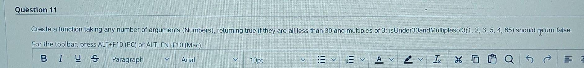 Solved Question 11 Create a function taking any number of | Chegg.com