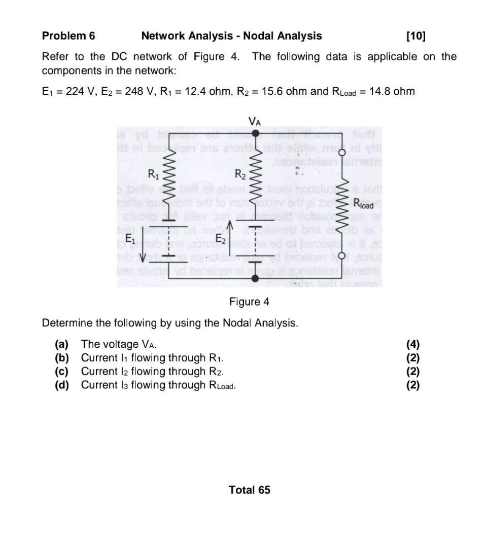 Solved Problem 6 Network Analysis - Nodal Analysis [10] | Chegg.com