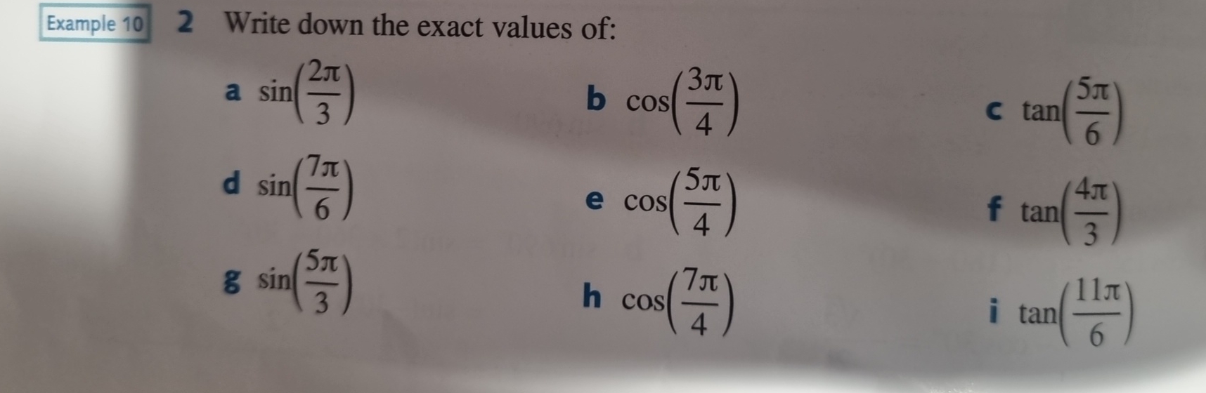 Solved 2 ﻿Write down the exact values of:a sin(2π3)b | Chegg.com