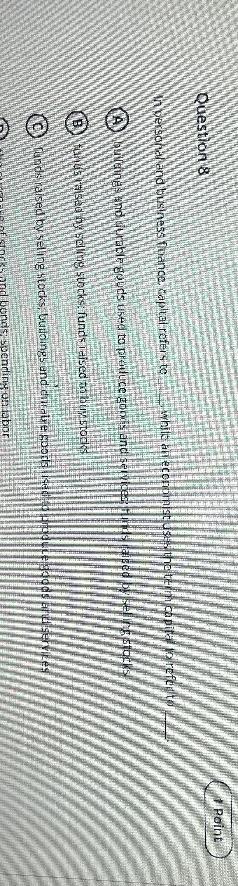 Solved Question 81 ﻿PointIn personal and business finance. | Chegg.com