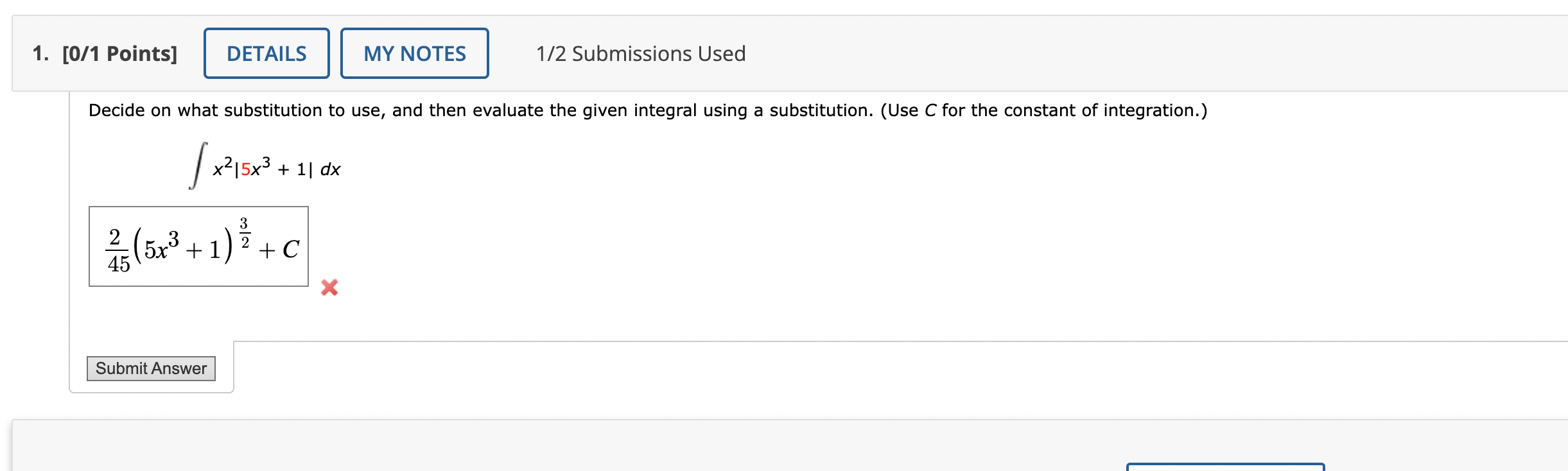 Solved [0/1 ﻿Points]1/2 ﻿Submissions UsedDecide on what | Chegg.com