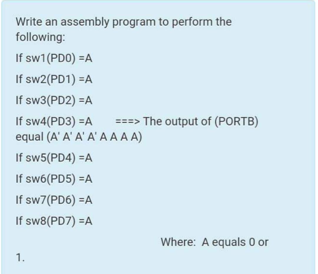 Solved Write an assembly program to perform the following:If | Chegg.com