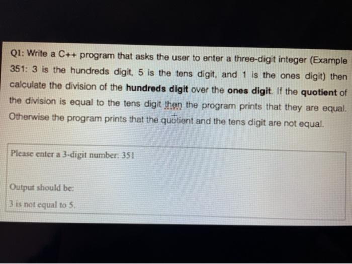 Solved Q1 Write A C Program That Asks The User To Enter A Chegg