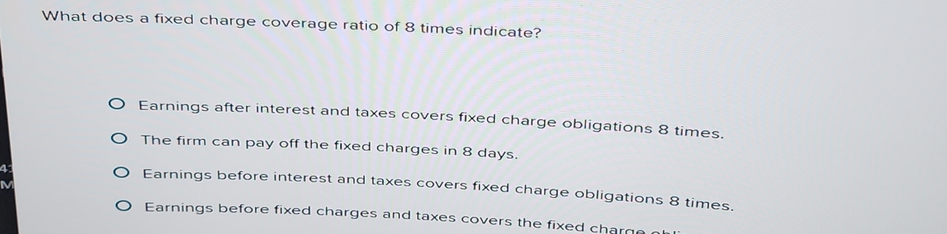 High Quality SOLUTION What does a fixed charge coverage ratio of 8 ﻿times | Chegg.com