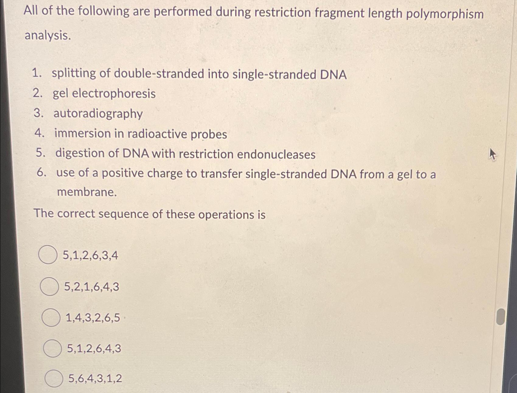 Solved All of the following are performed during restriction | Chegg.com