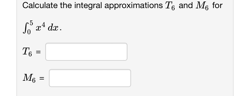 Solved Calculate the integral approximations T6 ﻿and M6 | Chegg.com
