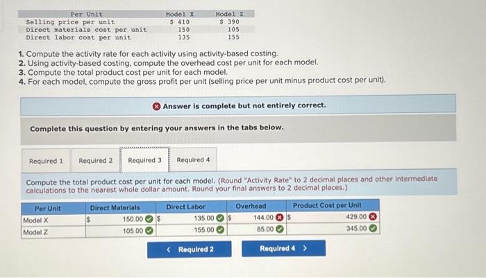 Solved 1. Compute the activity rate for each activity | Chegg.com