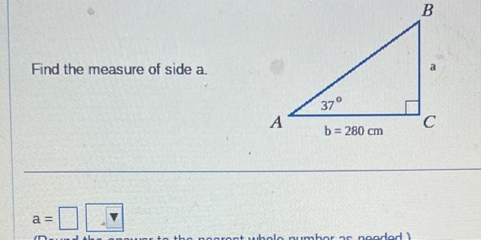 Solved Find the measure of side a. | Chegg.com