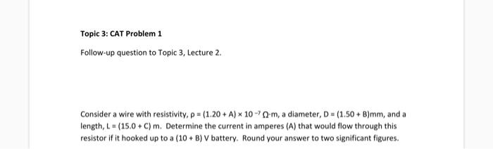 Solved Topic 3 Cat Problem 1 Follow Up Question To Topic 3