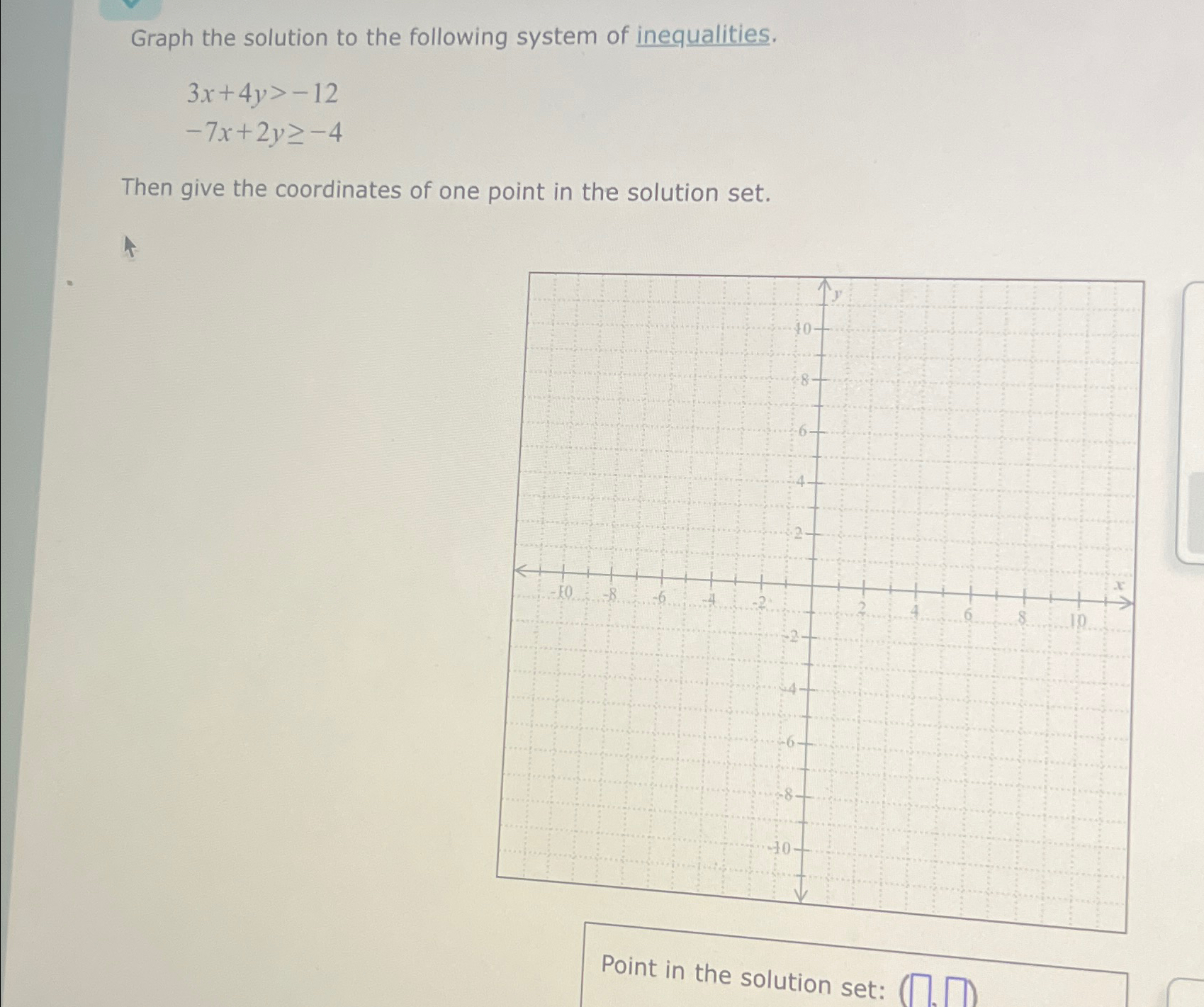 Solved Graph the solution to the following system of | Chegg.com