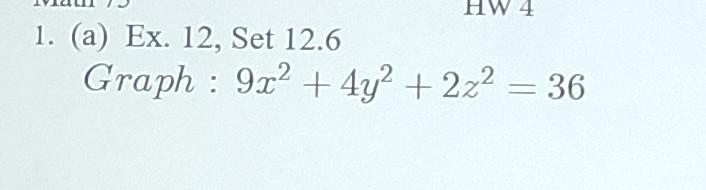 Solved 9x2+4y2+2z2=36 | Chegg.com