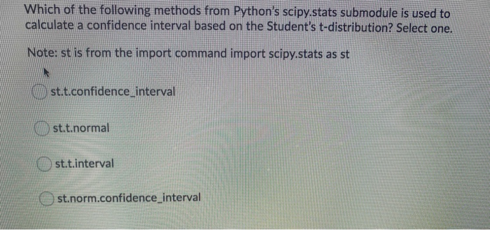 Solved w Which of the following methods from Python's | Chegg.com