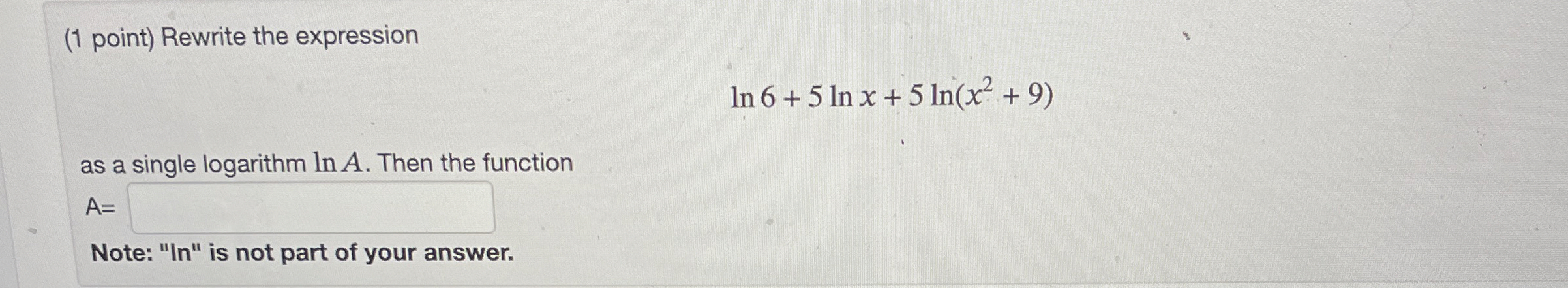 Solved (1 ﻿point) ﻿Rewrite the | Chegg.com