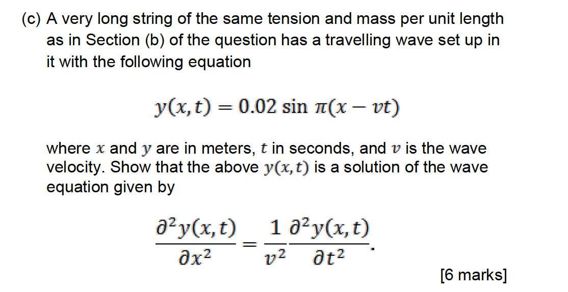 Solved (c) ﻿A very long string of the same tension and mass | Chegg.com