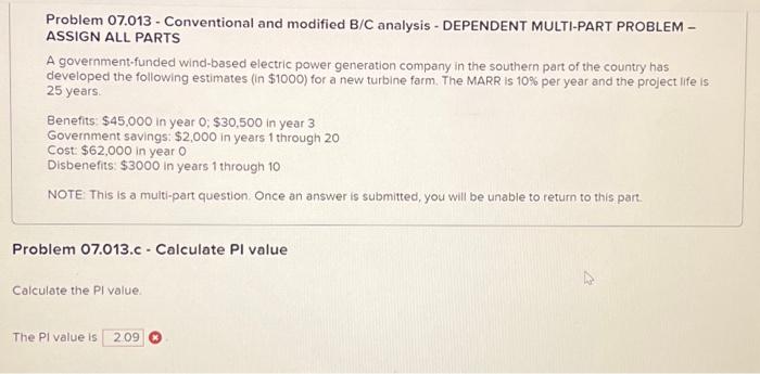 Solved Problem 07.013 - Conventional and modified B/C | Chegg.com