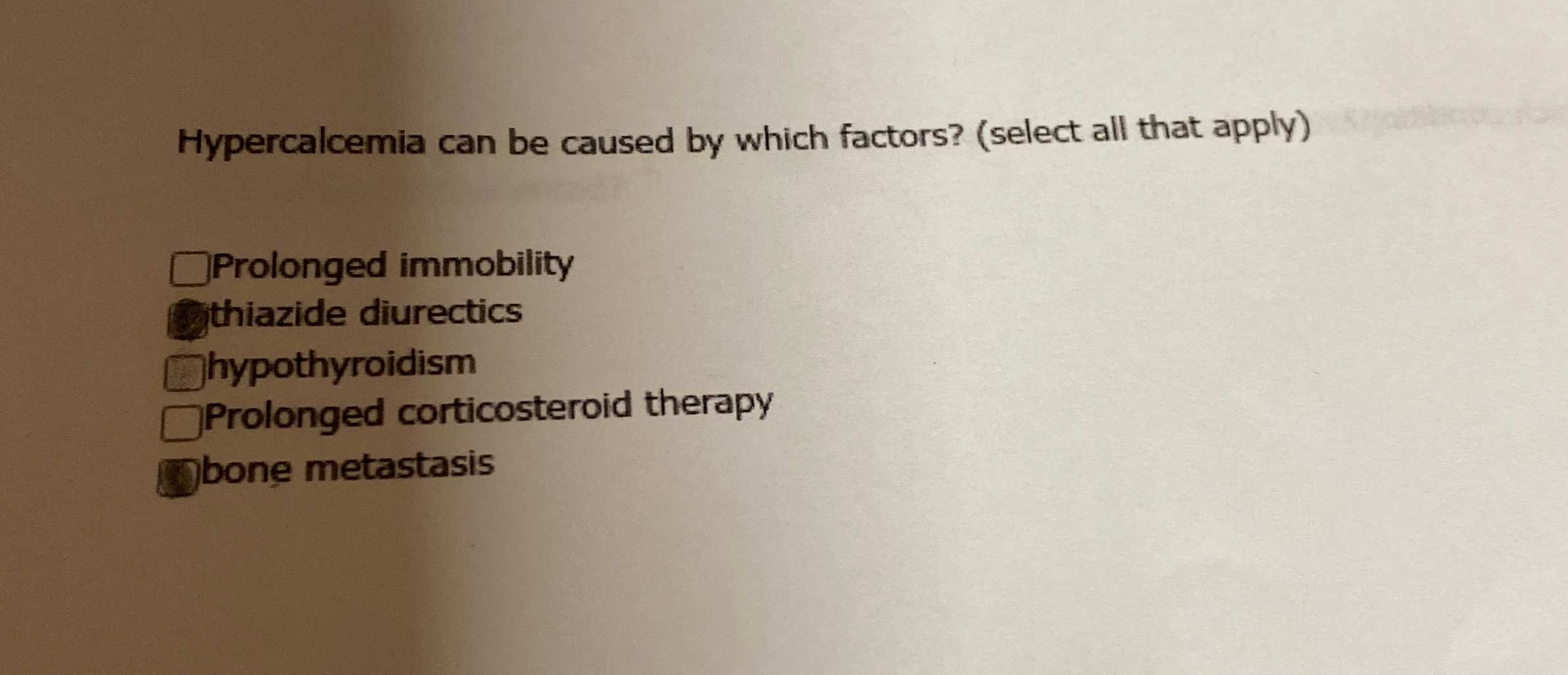 Solved Hypercalcemia can be caused by which factors? (select | Chegg.com