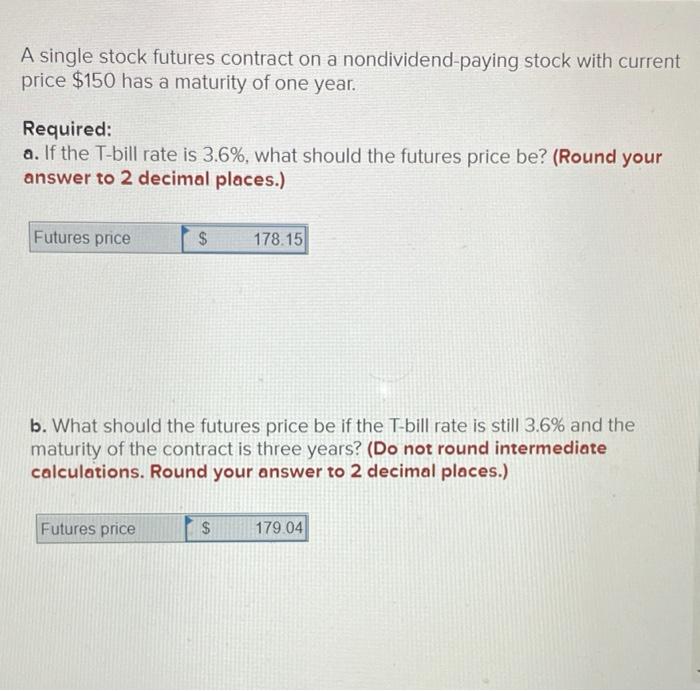 Solved A single stock futures contract on a | Chegg.com