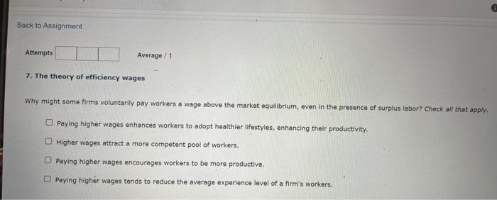 7. The theory of efficiency wages Why might some | Chegg.com