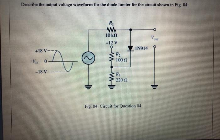 Solved Describe the output voltage waveform for the diode | Chegg.com