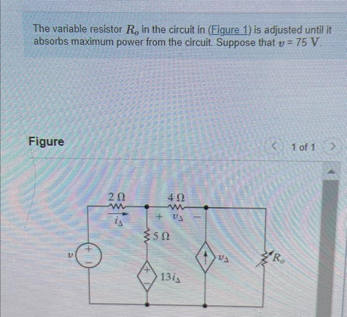 Solved The variable resistor R0 in the circuit in (Figure 1) | Chegg.com