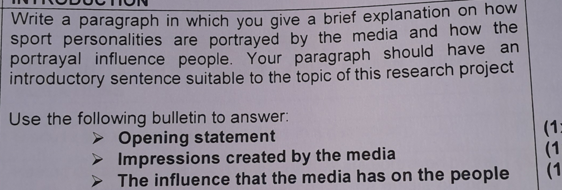 Solved Write a paragraph in which you give a brief | Chegg.com