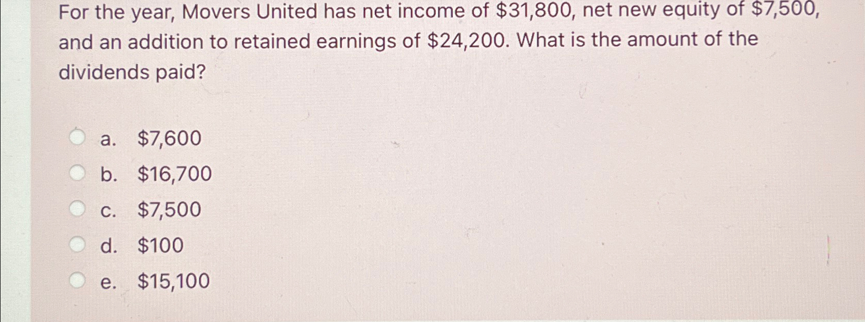 Solved For the year, Movers United has net income of | Chegg.com