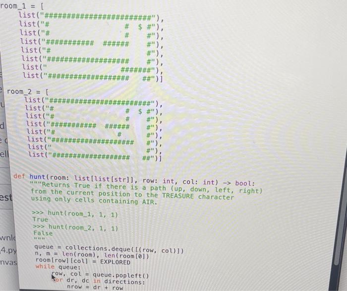 Solved "Problem 2: Treasure hunt. he maze is represented as | Chegg.com