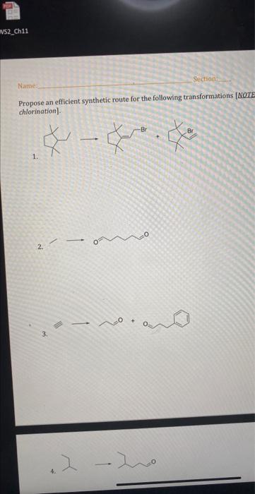 Solved Propose an efficient synthetic route for the | Chegg.com
