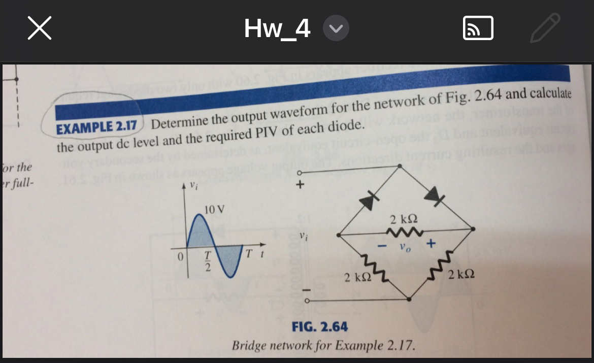 Solved Hw_4EXAMPLE 2.17 ﻿Determine the output waveform for | Chegg.com