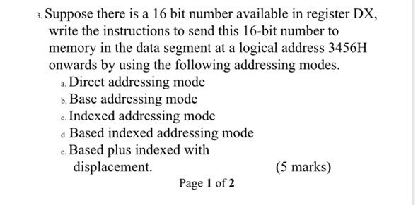 Solved 3. Suppose there is a 16 bit number available in | Chegg.com
