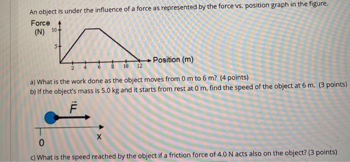 Solved An object is under the influence of a force as | Chegg.com