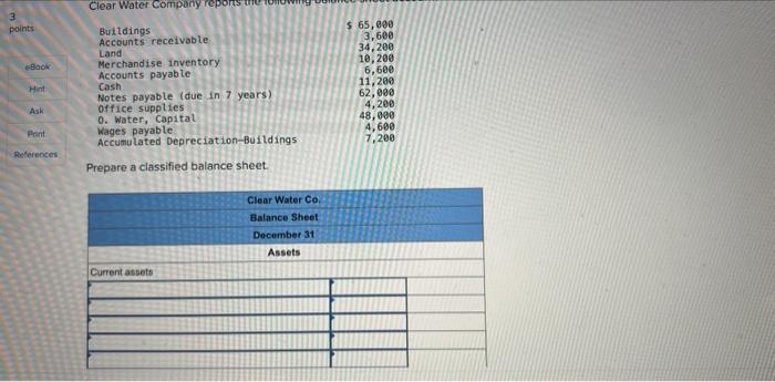Solved Prepare a classified balance sheet. | Chegg.com