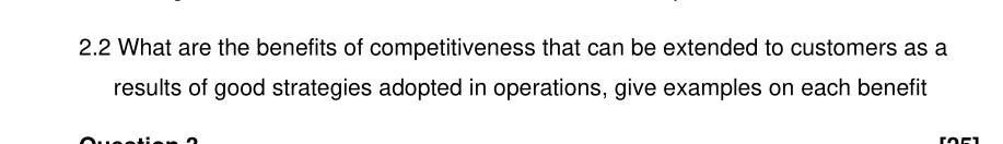 Solved 2.2 What are the benefits of competitiveness that can | Chegg.com