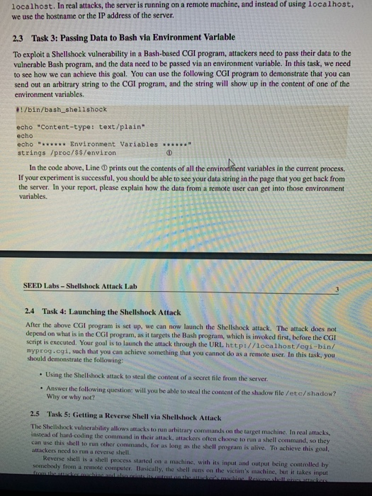 localhost. In real attacks, the server is running on | Chegg.com