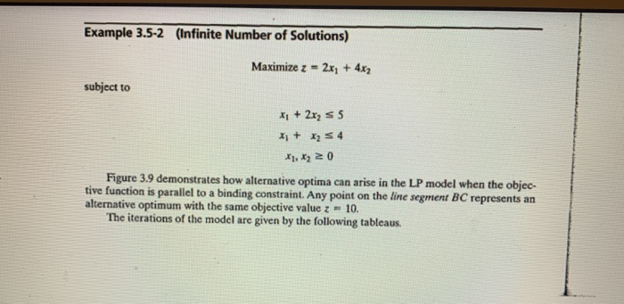 Solved Example 3.5-2 (Infinite Number of Solutions) Maximize | Chegg.com