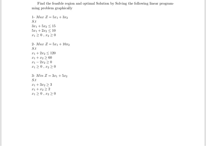 Solved Find the feasible region and optimal Solution by | Chegg.com