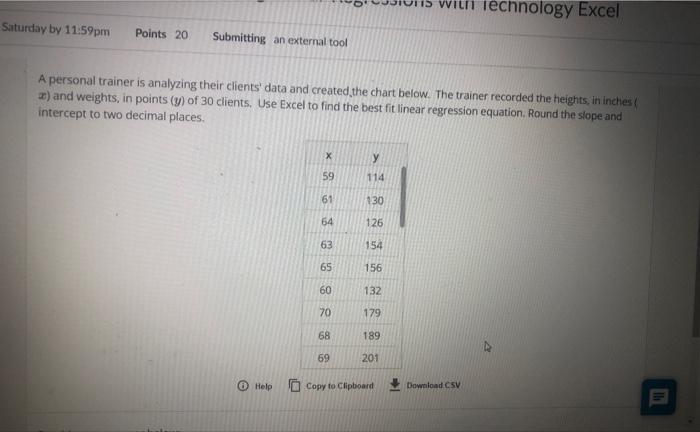 Solved A personal trainer is analyzing their clients' data | Chegg.com
