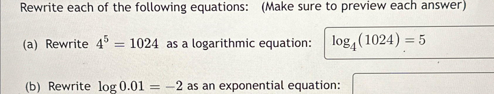Solved Rewrite Each Of The Following Equations Make Sure 