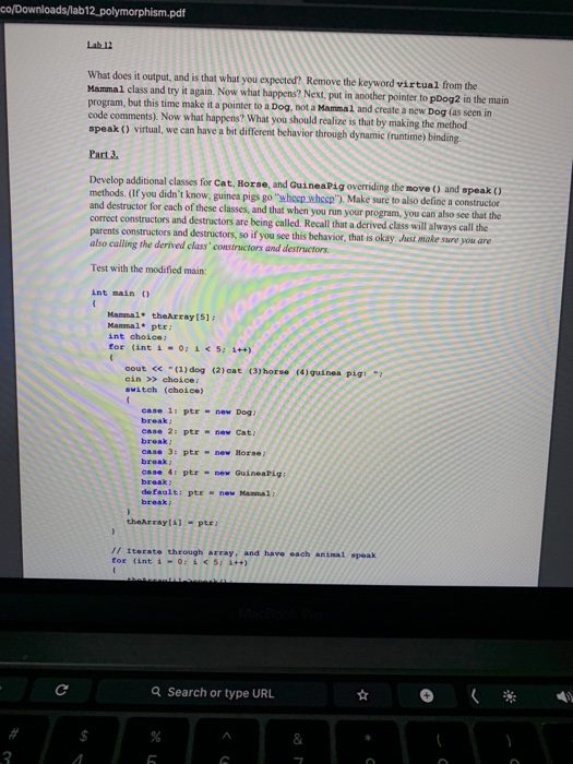 Solved ab 12 x Slab12_polymorphism.pdf X + | Chegg.com