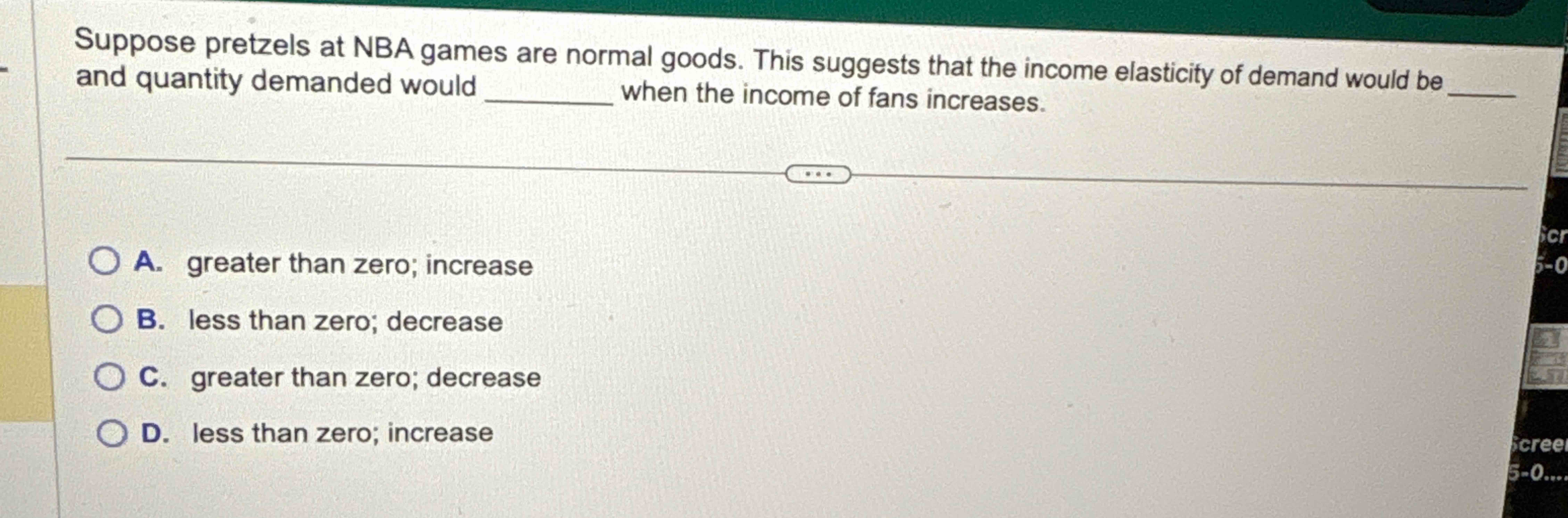 Solved Suppose pretzels at NBA games are normal goods. This | Chegg.com