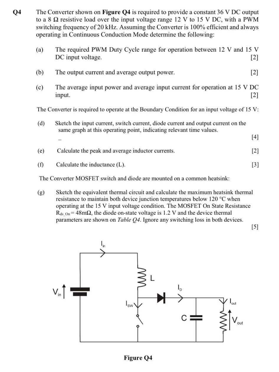 Solved Q4 The Converter shown on Figure Q4 is required to | Chegg.com