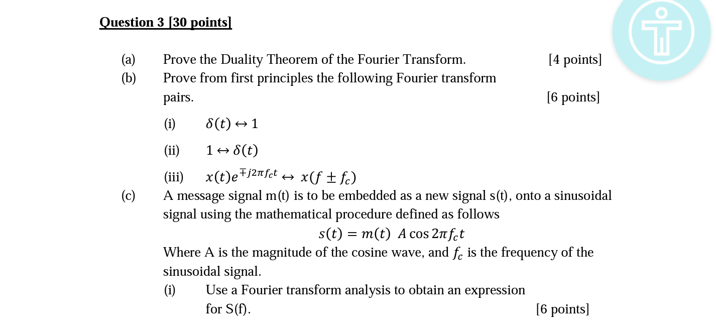 Solved Question 3 [30 points] 이에 (a) (b) Prove the Duality | Chegg.com