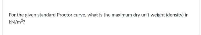 Solved Use the following standard Proctor curve to answer | Chegg.com