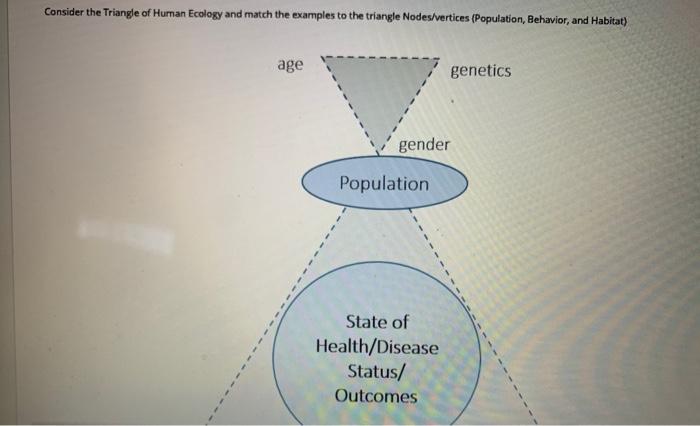 Solved Consider the Triangle of Human Ecology and match the | Chegg.com