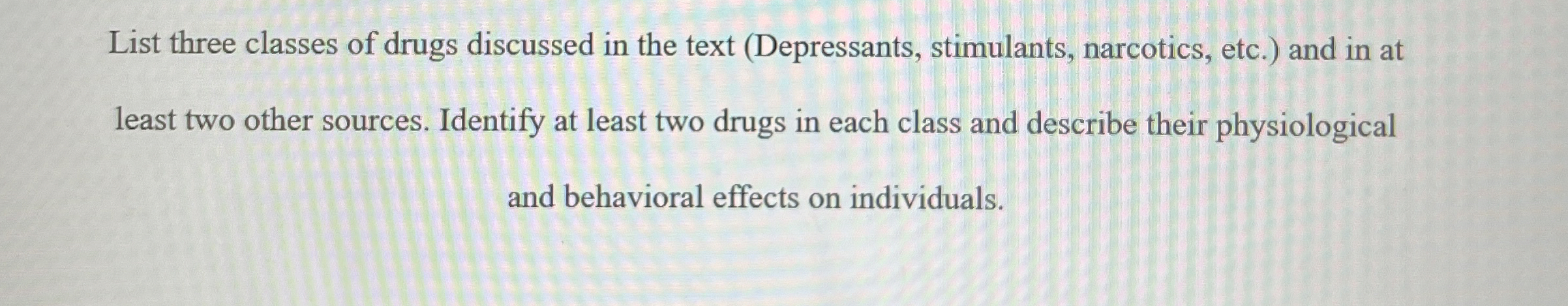 Solved List three classes of drugs discussed in the text | Chegg.com