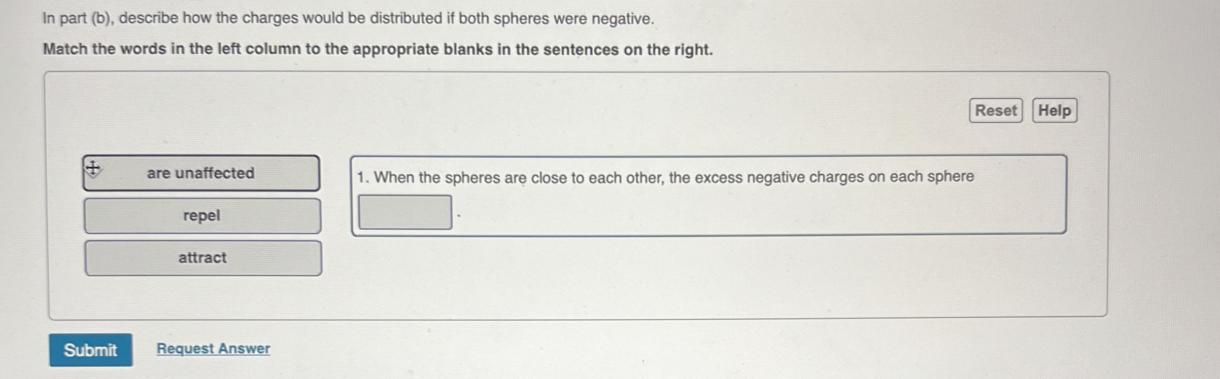 Solved In part (b), ﻿describe how the charges would be | Chegg.com