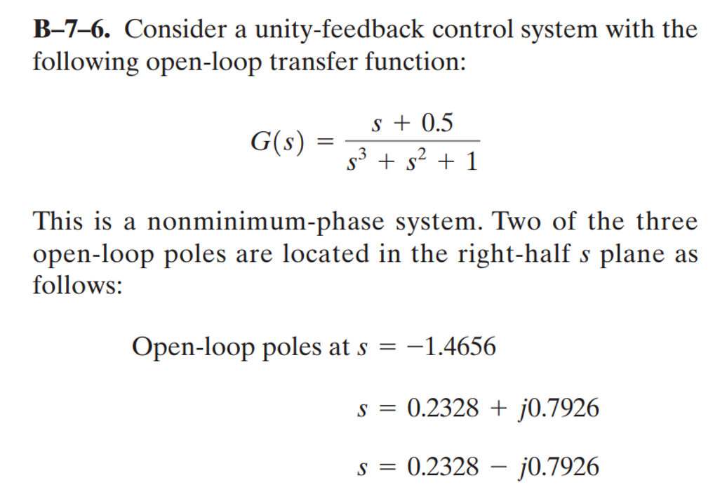 Solved B-7-6. ﻿Consider a unity-feedback control system with | Chegg.com